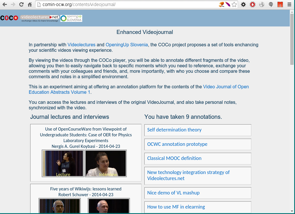COCo – Enhanced Video Journal | OCWC Global 2014